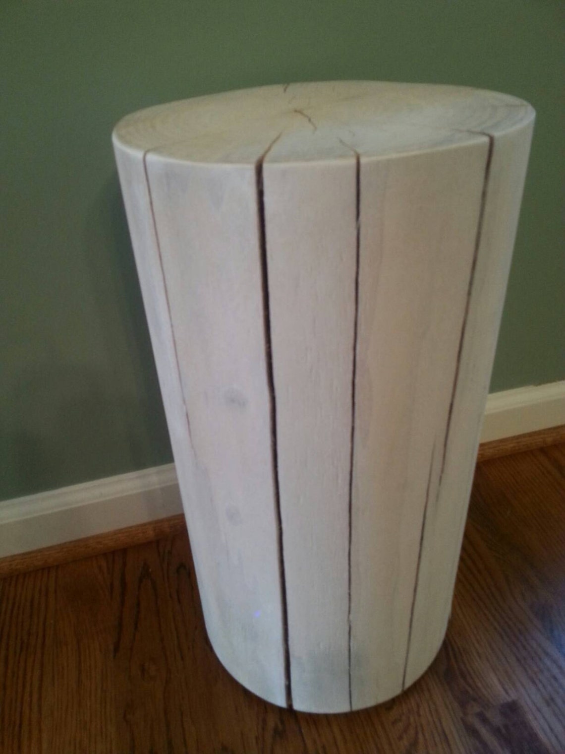 White Washed Tree Stump Table Bedside Table Sofa Table Stump | Etsy