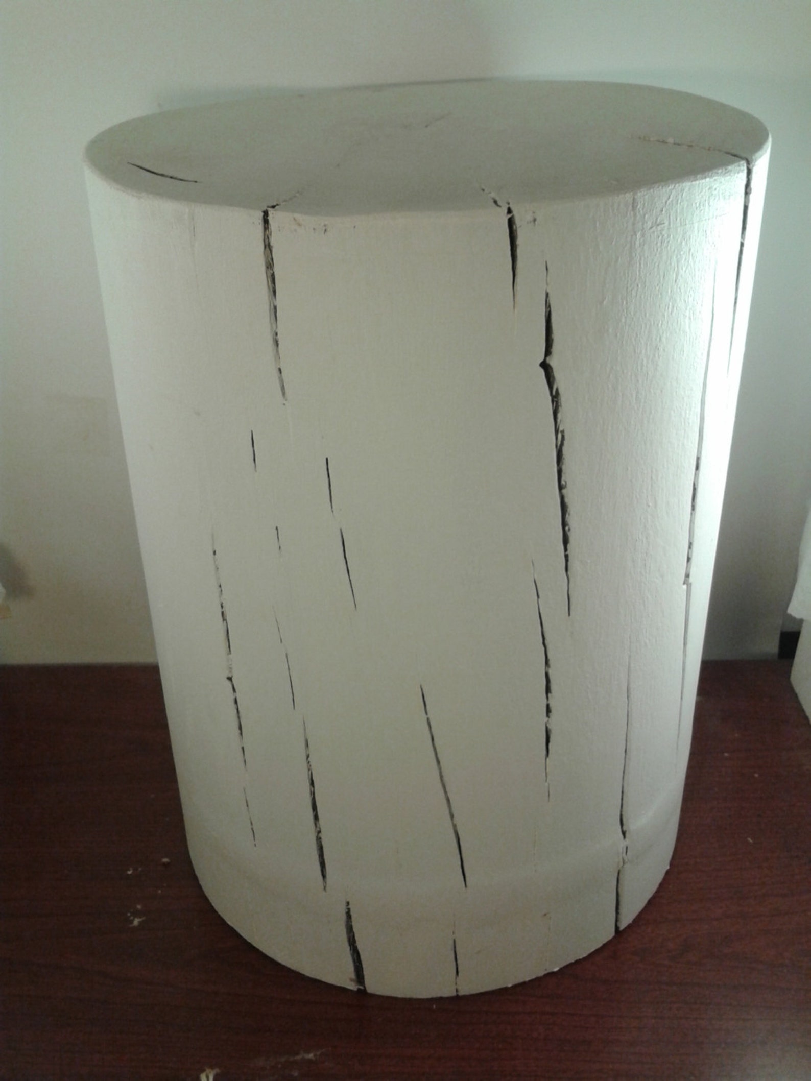 Completely Painted White Stump Table Bedside Table Sofa Table - Etsy