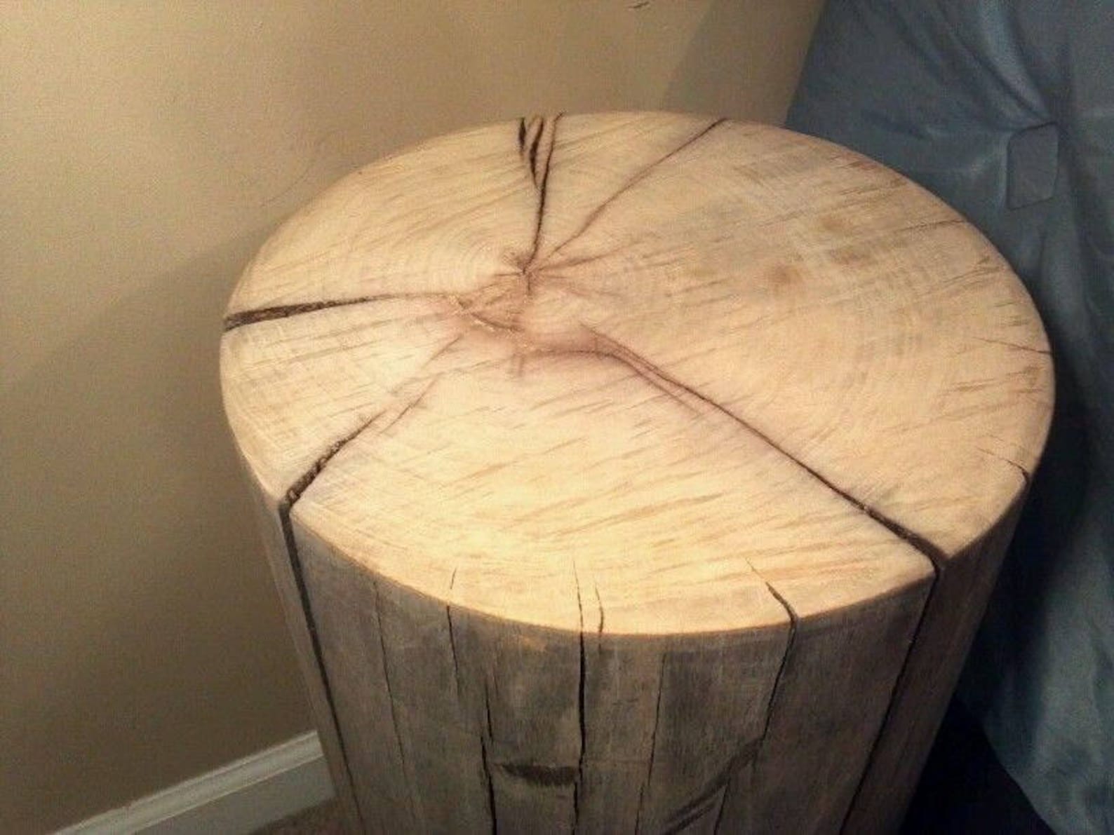 Rustic Weathered Gray Poplar Stump Table Bedside Table Stump - Etsy