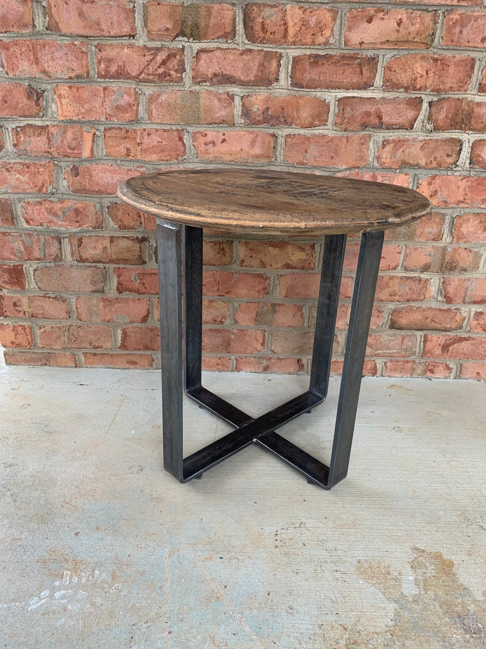 Reclaimed Whiskey Barrel Table Distressed Metal Table Base | Etsy