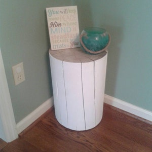Painted White Stump Table Bedside Table Sofa Table Stump Stool - 7-8 ...