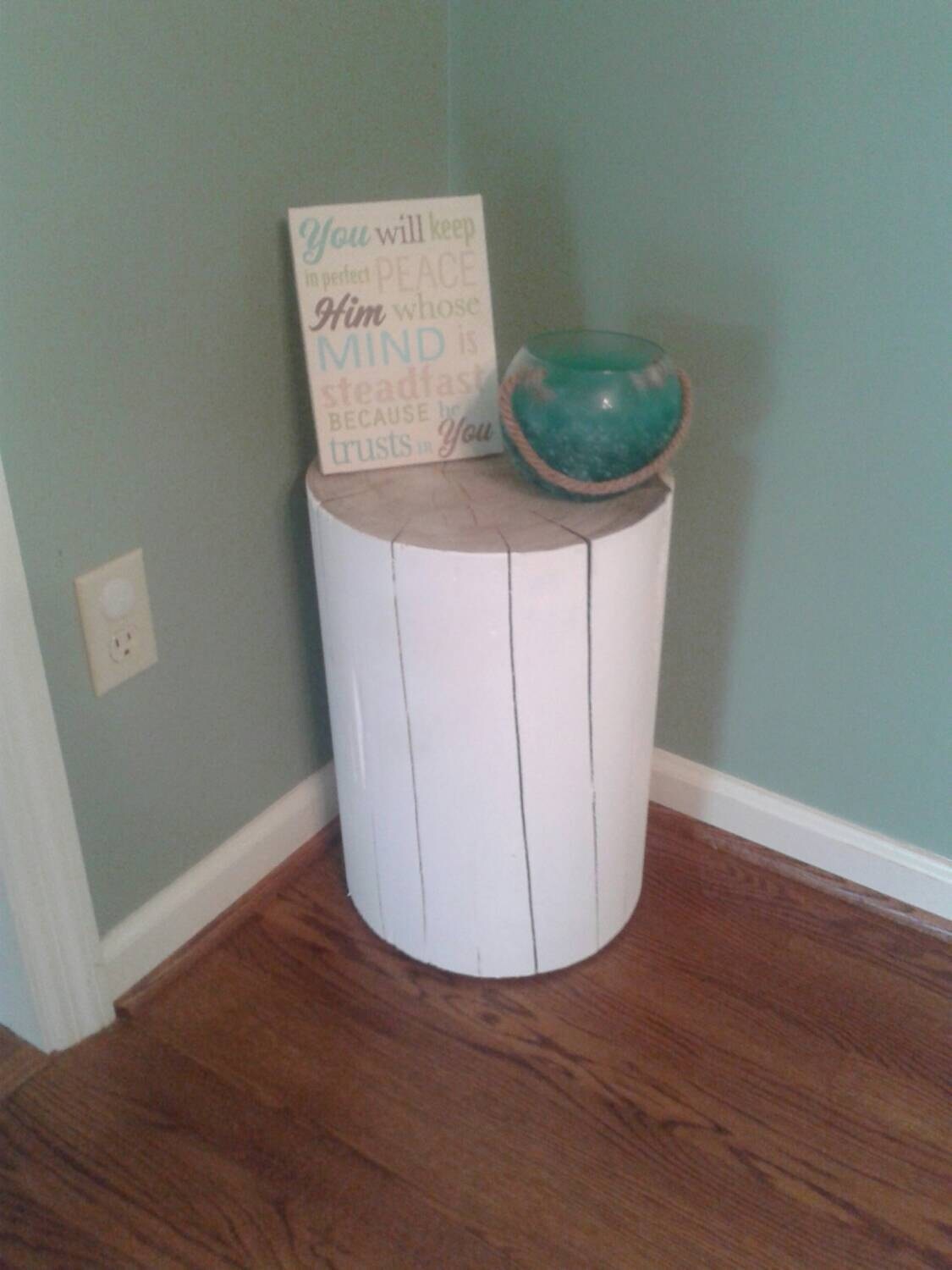 Painted White Stump Table Bedside Table Sofa Table Stump Stool - Etsy