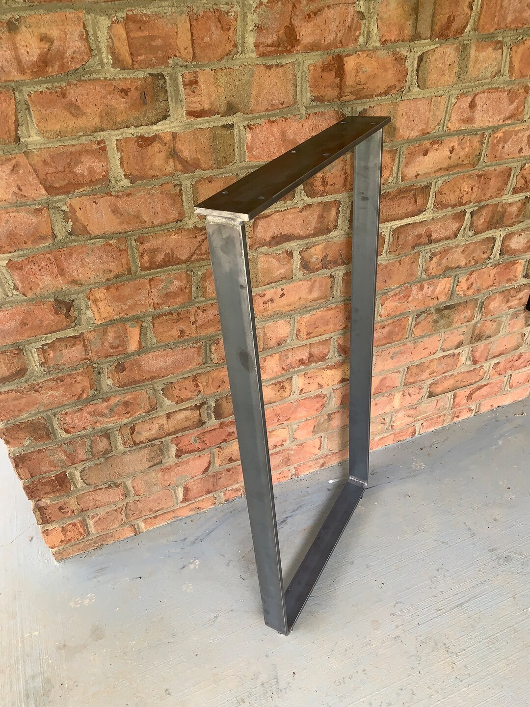 One Wide Top Heavy Duty Flat Bar Steel Metal Table Leg - Beeswax ...