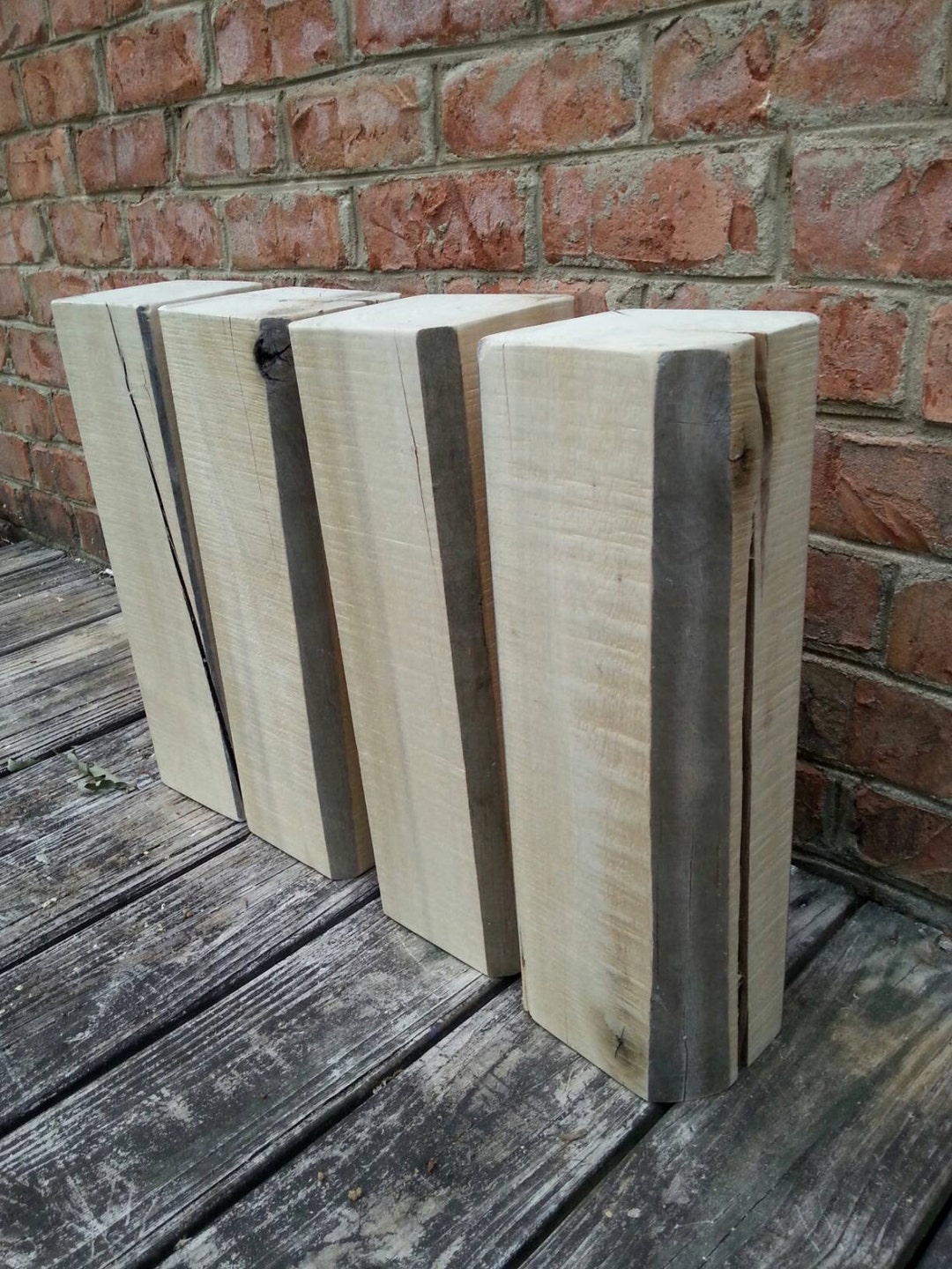 Rustic Farmhouse Cracked Log Table Legs Set of 4 - Adjustable ...