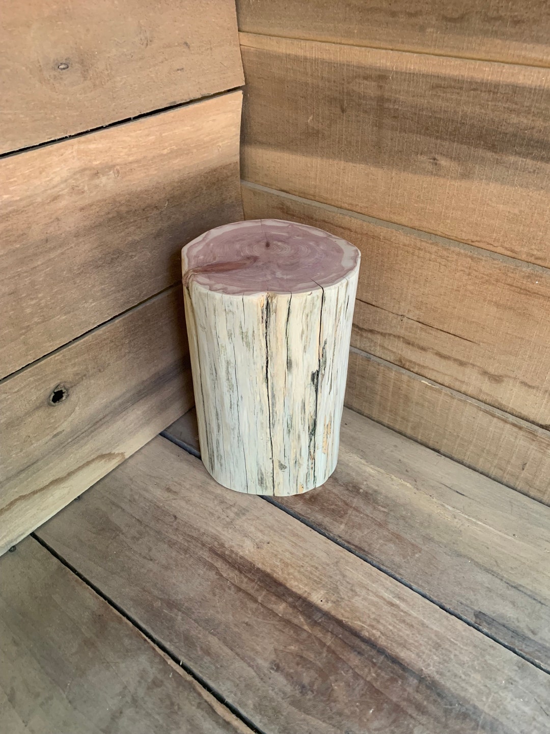 Slender Sanded Cedar Stump Table in STOCK FAST SHIPPING 1 - Etsy