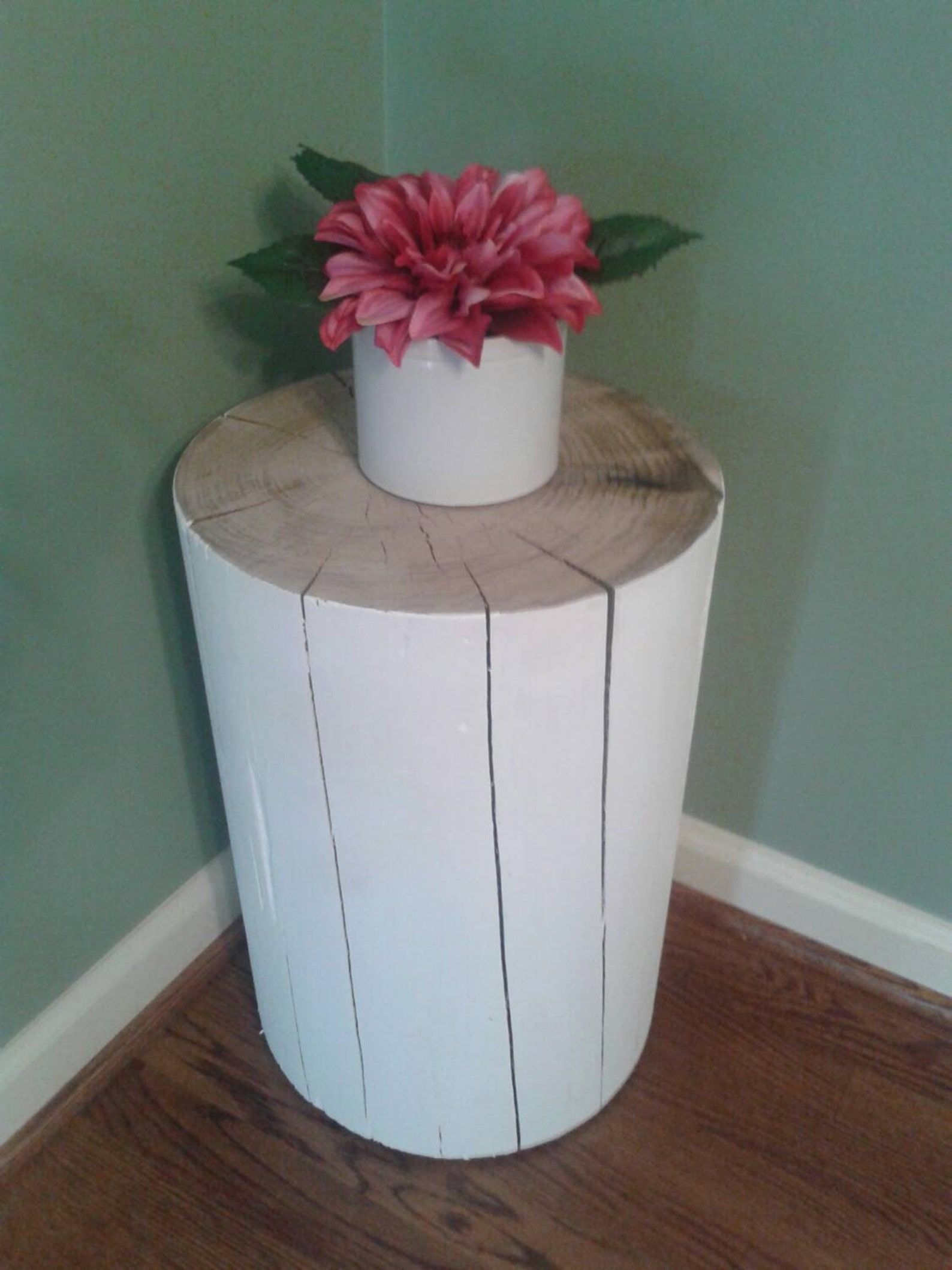 Painted White Stump Table Bedside Table Sofa Table Stump Stool - Etsy