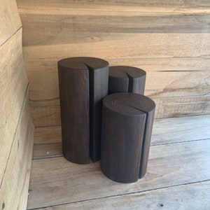 Rich Walnut Stained Stump Trio Arrangement - Etsy