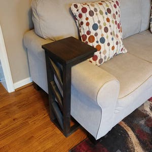 Stained Dark Walnut - Over the Arm Accent Table - Etsy