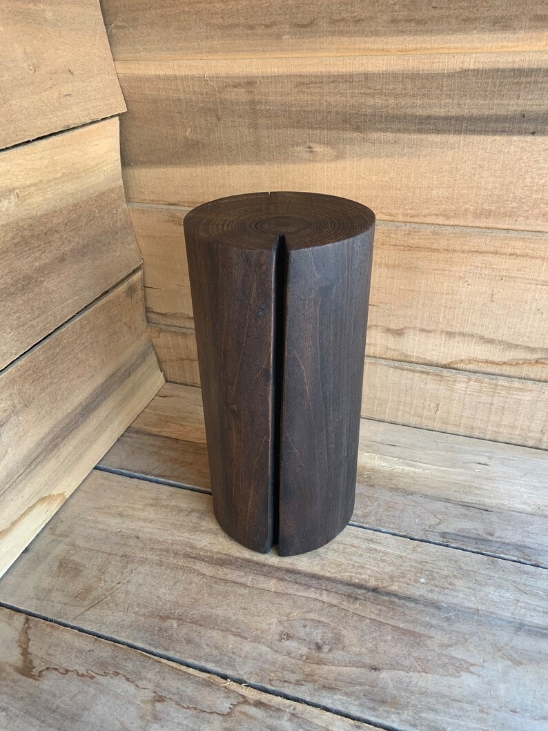 Walnut Stained Poplar Stump Table Stool Plant Stand Side - Etsy