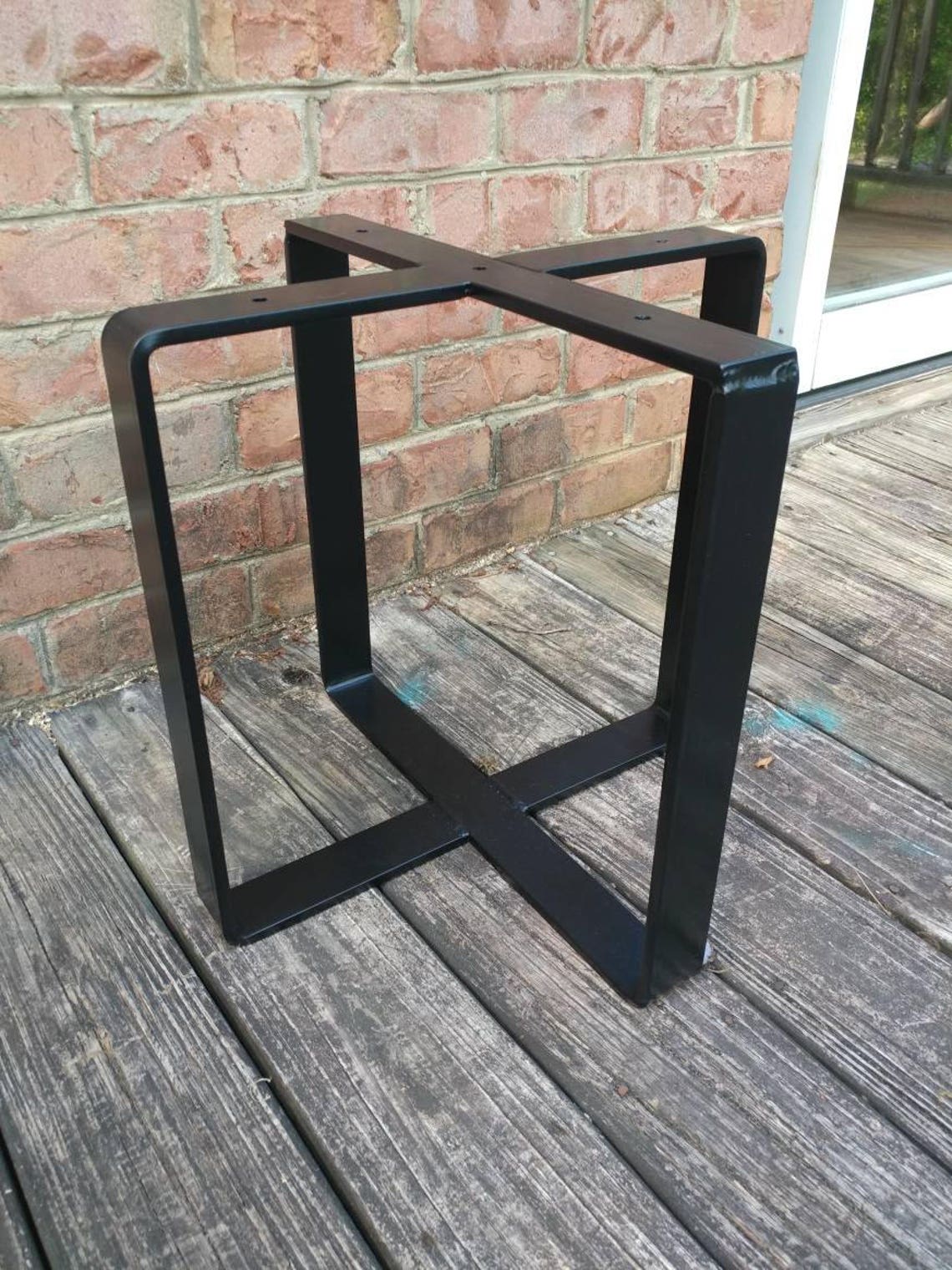 Metal Table Base Powdercoated Black | Etsy