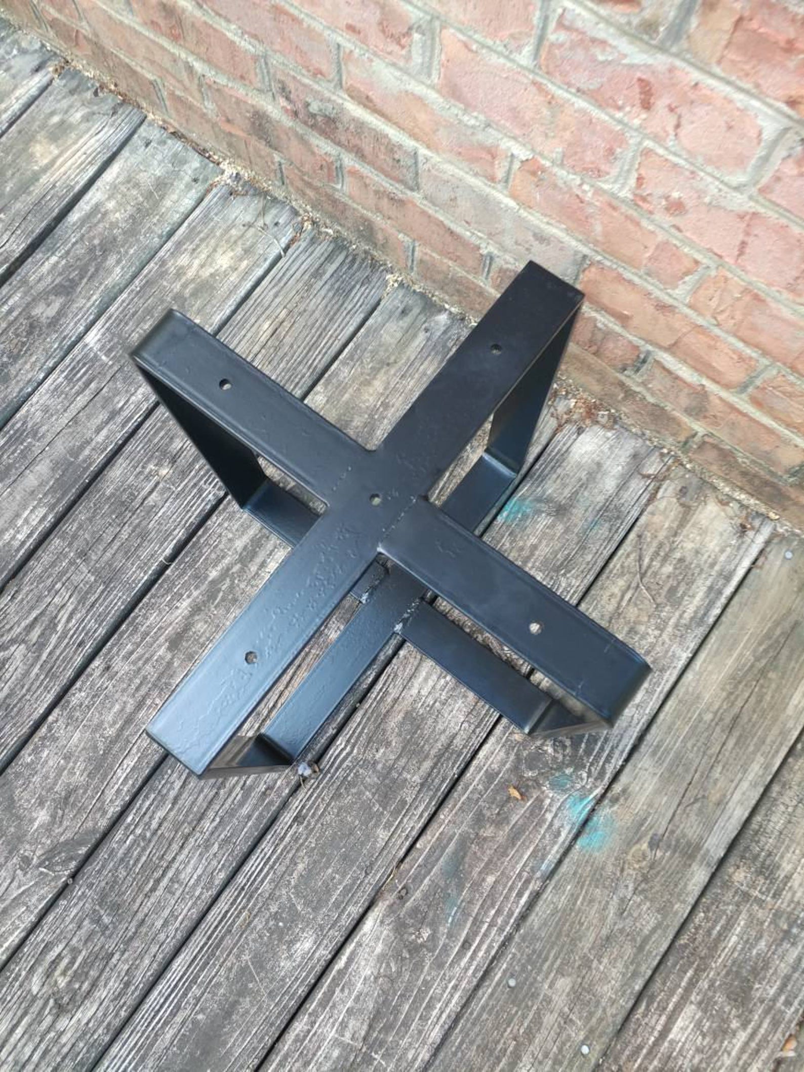 Metal Table Base Powdercoated Black - Etsy