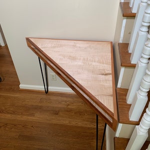 Pocket Storage Triangle Corner Table Maple and Cherry - Beeswax Coated ...