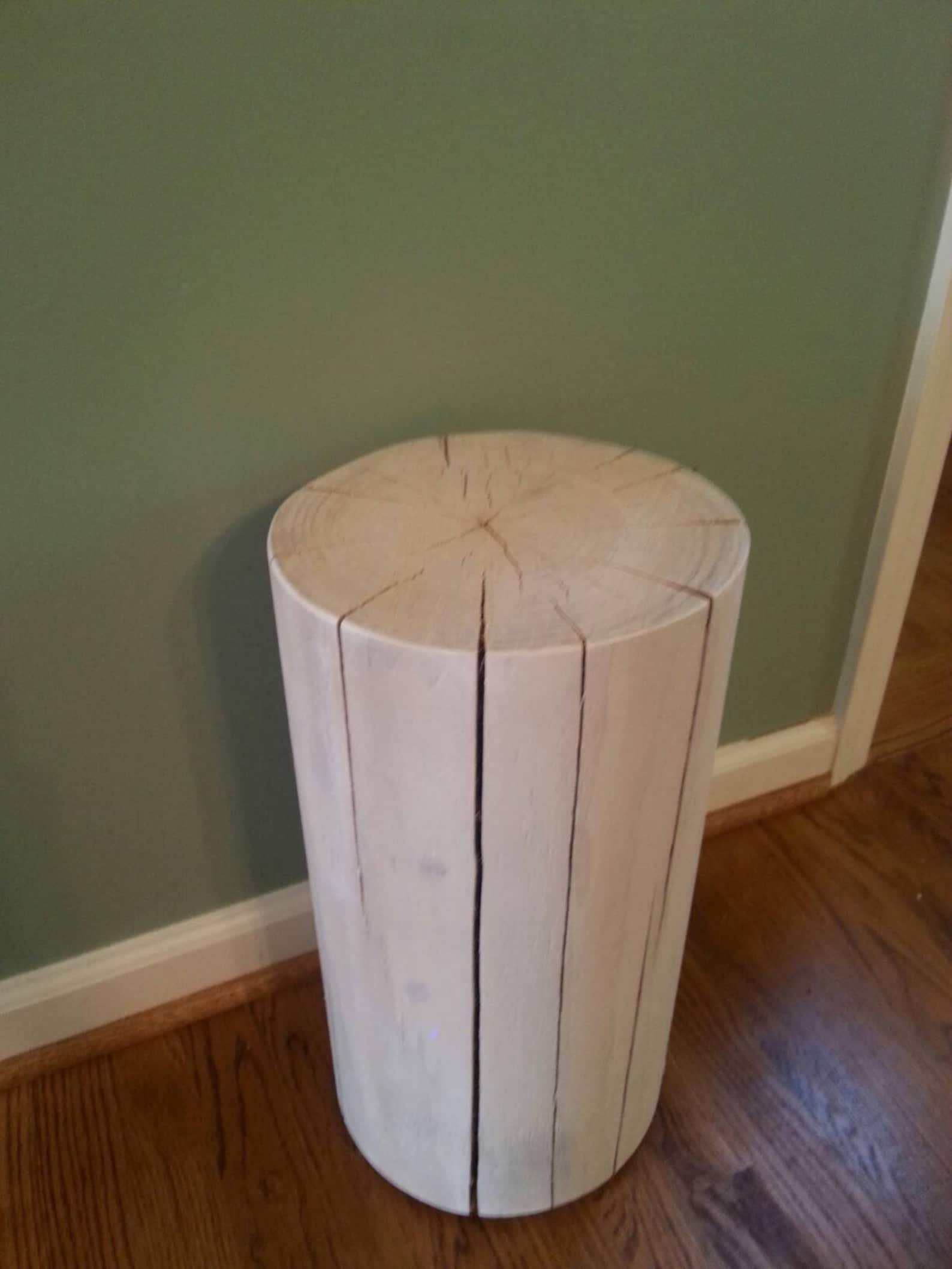 White Washed Tree Stump Table Bedside Table Sofa Table Stump | Etsy