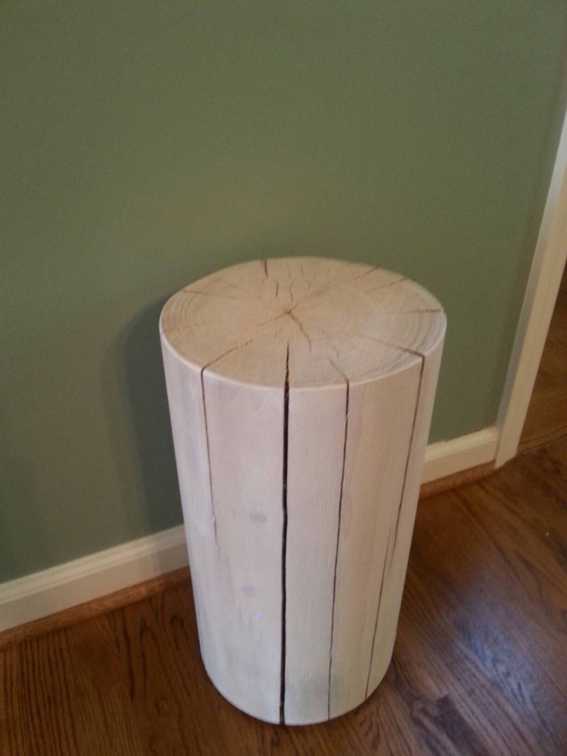 White Washed Tree Stump Table Bedside Table Sofa Table Stump | Etsy