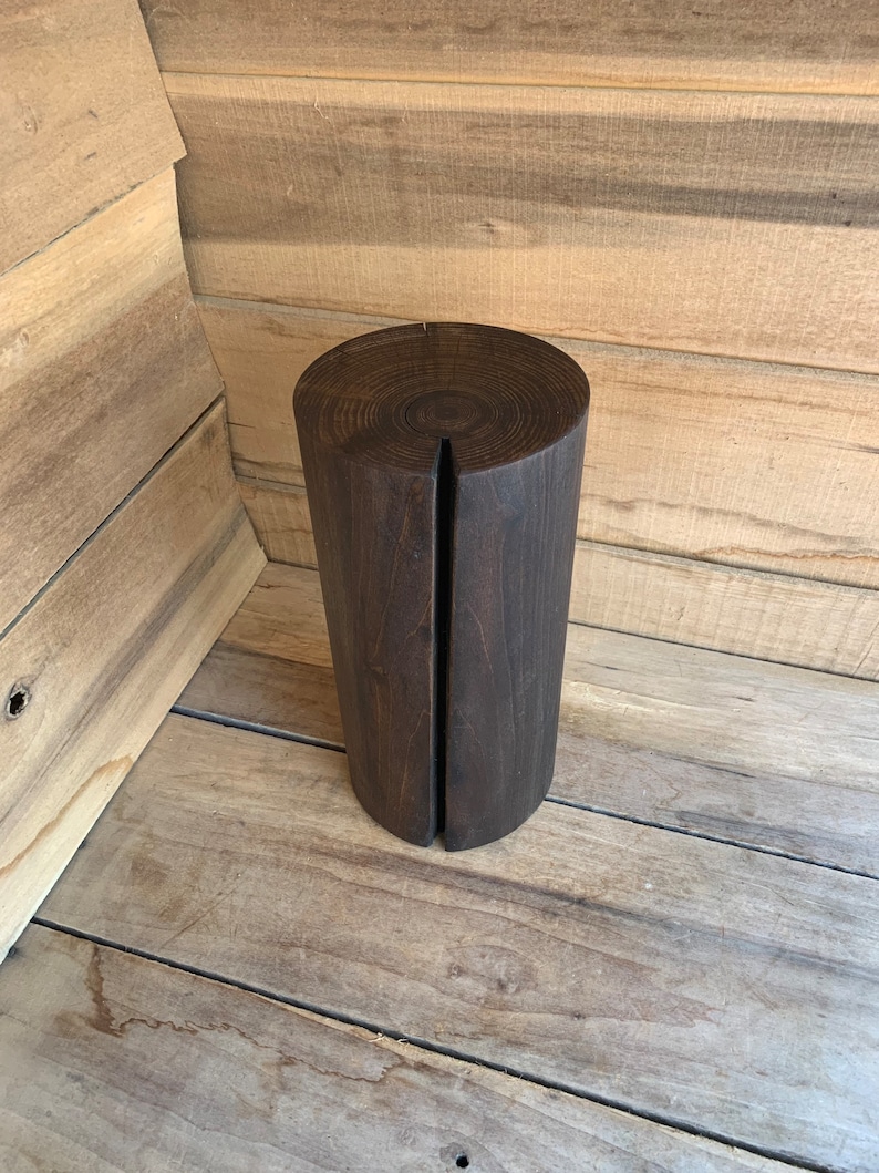 Walnut Stained Poplar Stump Table Stool Plant Stand Side - Etsy