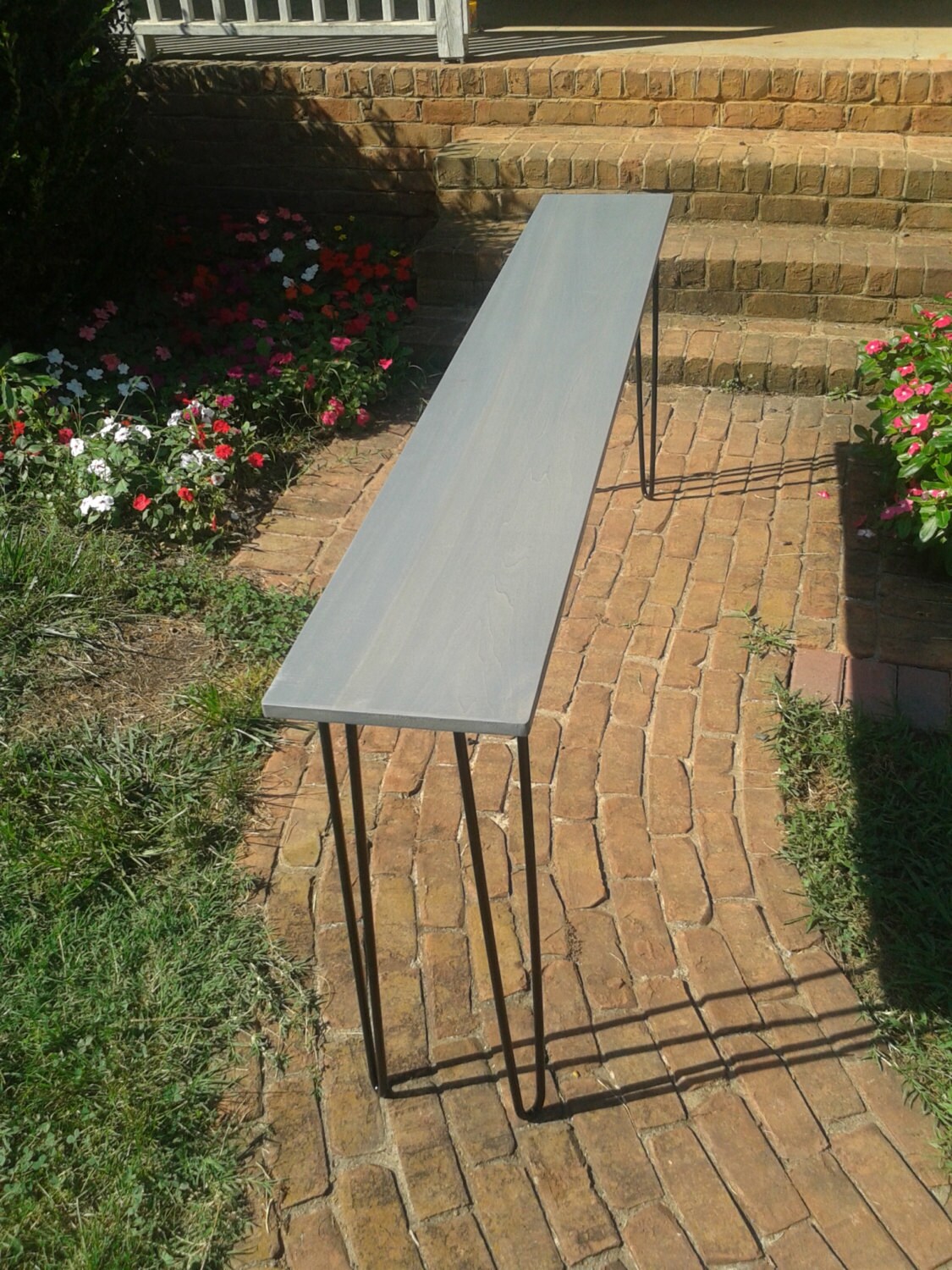 Beautiful Weathered Grey Poplar Console Table Sofa Table With | Etsy