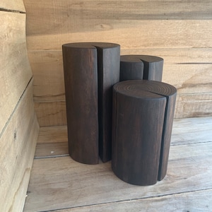 Rich Walnut Stained Stump Trio Arrangement - Etsy