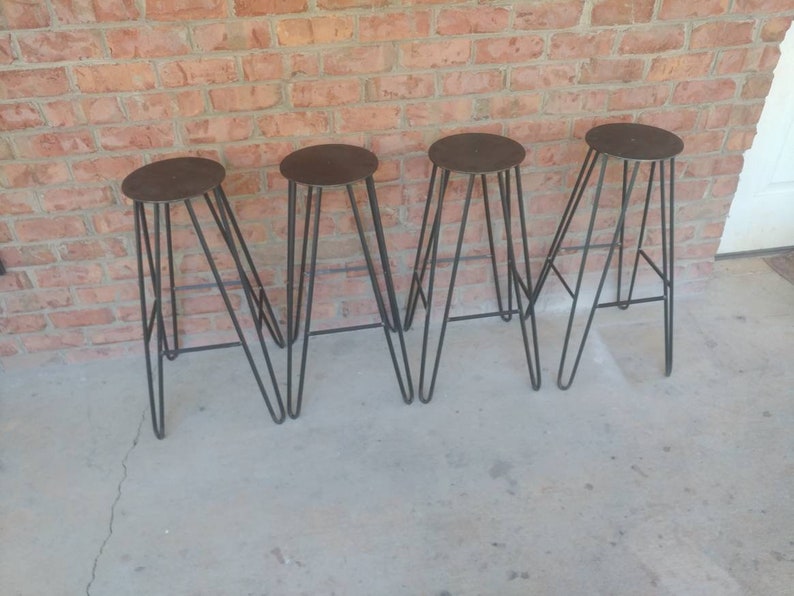 Discounted Bulk Sets of Clear Coat Steel Square Bar Hairpin Bar Stool ...