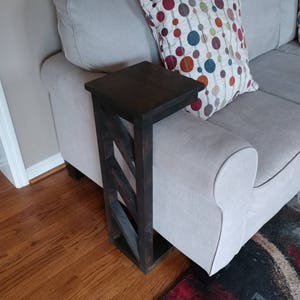 Stained Dark Walnut - Over the Arm Accent Table - Etsy