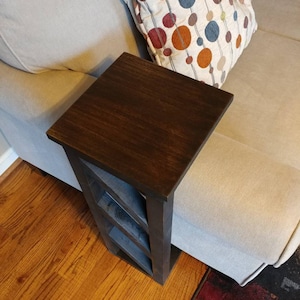 Stained Dark Walnut - Over the Arm Accent Table - Etsy