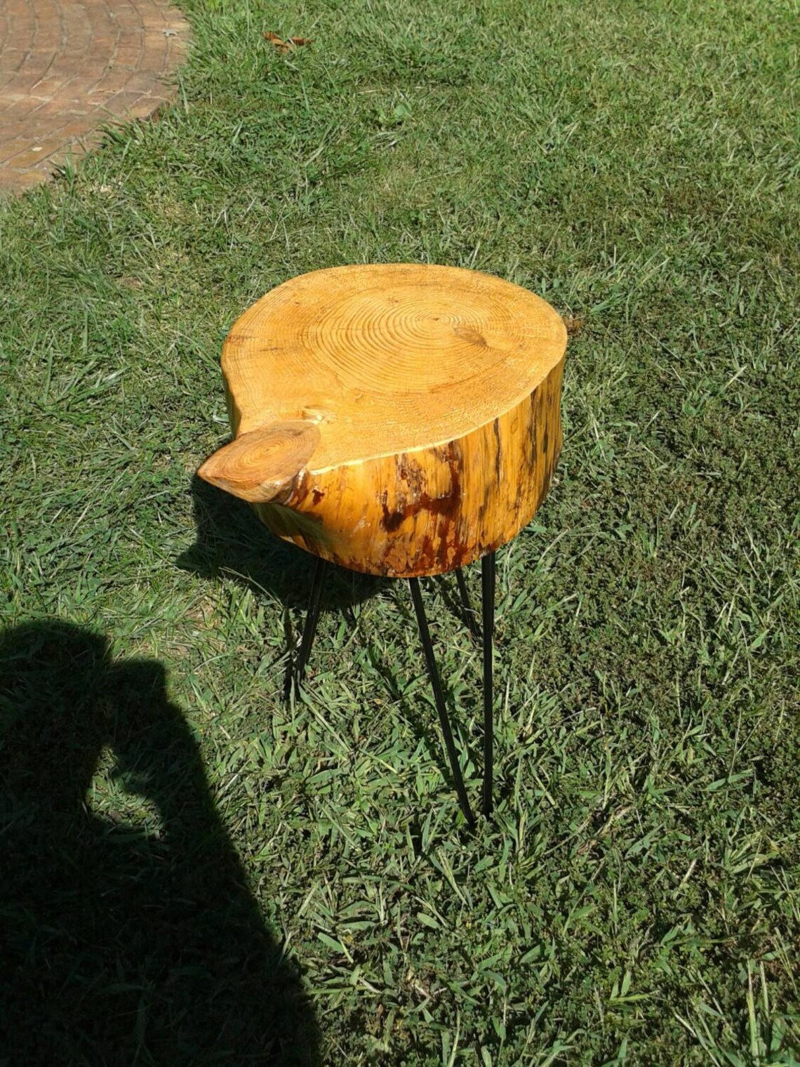 Thick Chunky Pine Cookie Live Edge Side Corner Table on Black - Etsy