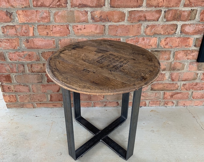 Reclaimed Whiskey Barrel Table Distressed Metal Table Base - Etsy