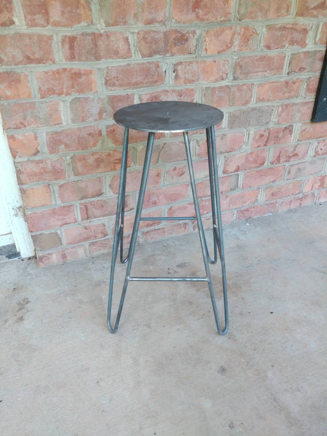 Gray Steel Bar Stool Base 4 Leg Hairpin - DIY - Custom Heights ...