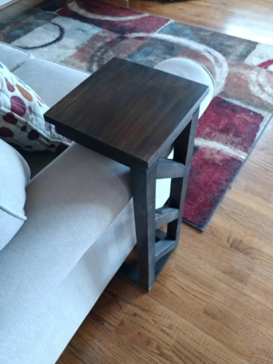 Stained Dark Walnut - Over Couch Arm Side Table - Etsy