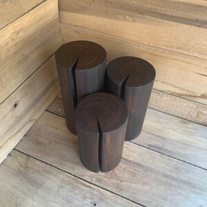 Rich Walnut Stained Stump Trio Arrangement - Etsy