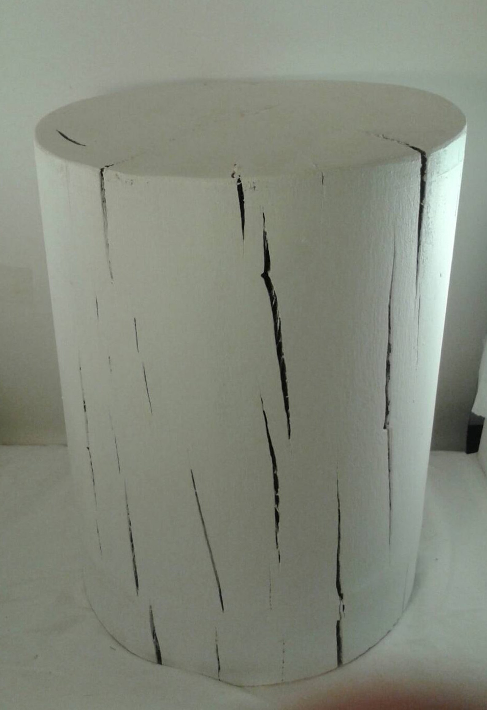 Completely Painted White Stump Table Bedside Table Sofa Table - Etsy