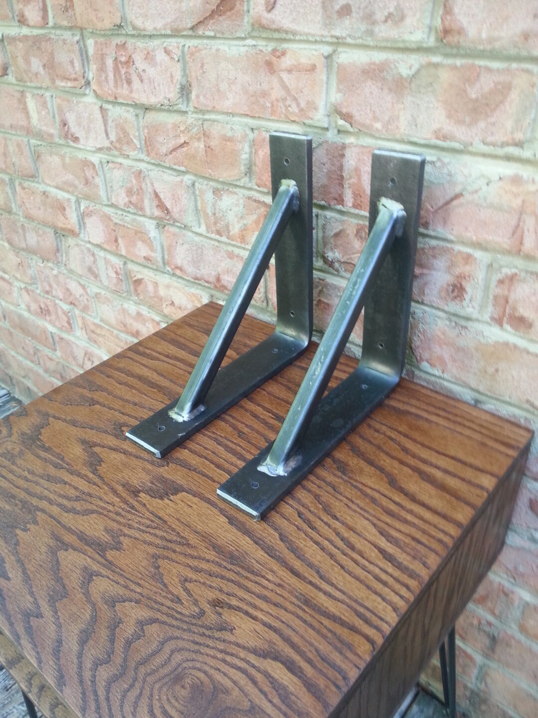 Thick 2" Wide Triangle Flat Bar Brackets - Heavy Duty - per Bracket ...