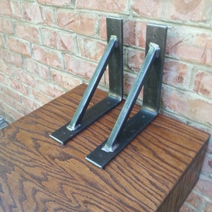 Thick 2" Wide Triangle Steel Shelf Brackets Mantle Brackets - Heavy ...