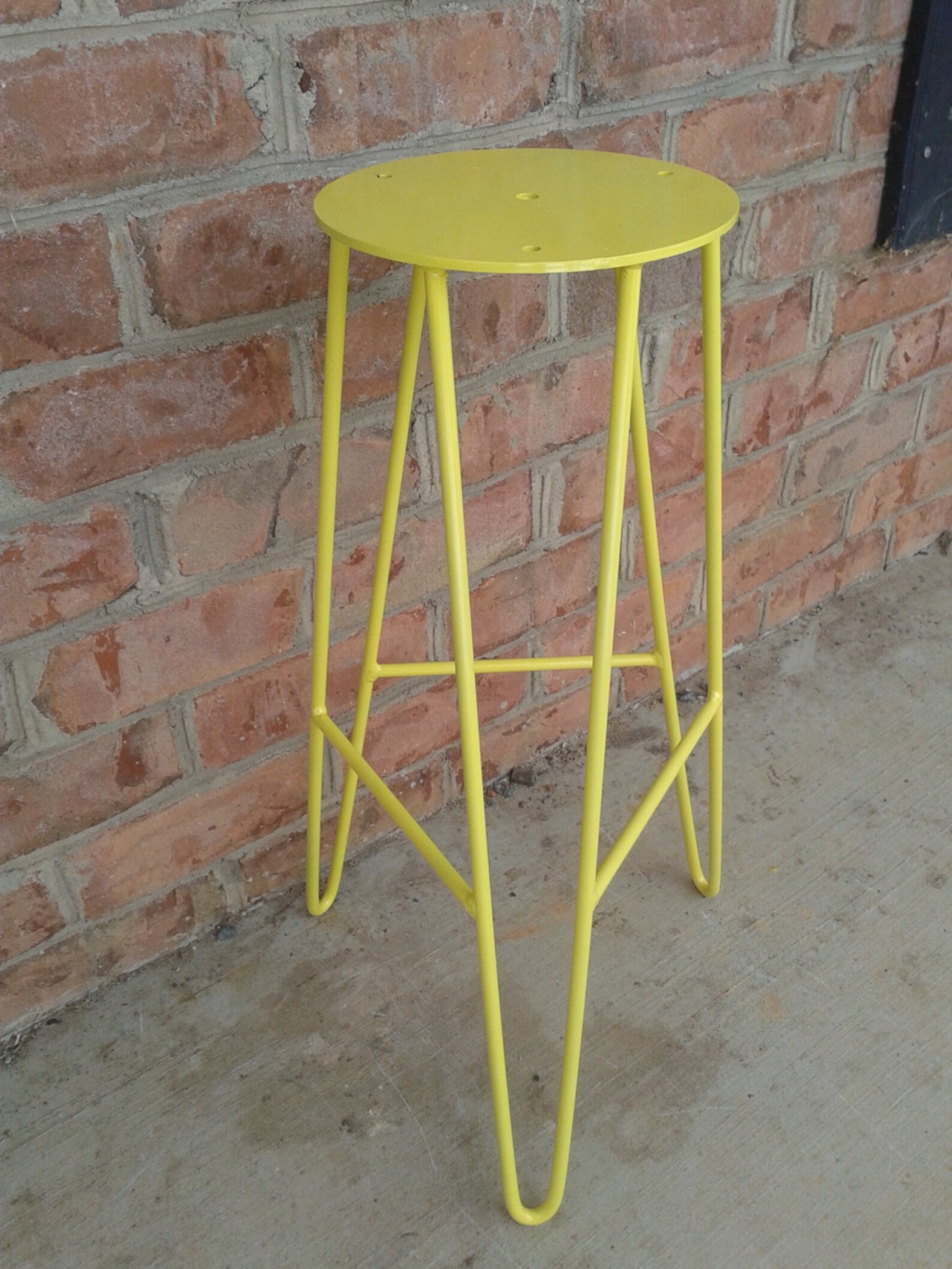 Yellow Steel Hairpin Bar Stool Base DIY Custom Heights | Etsy