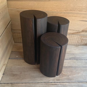 Rich Walnut Stained Stump Trio Arrangement - Etsy