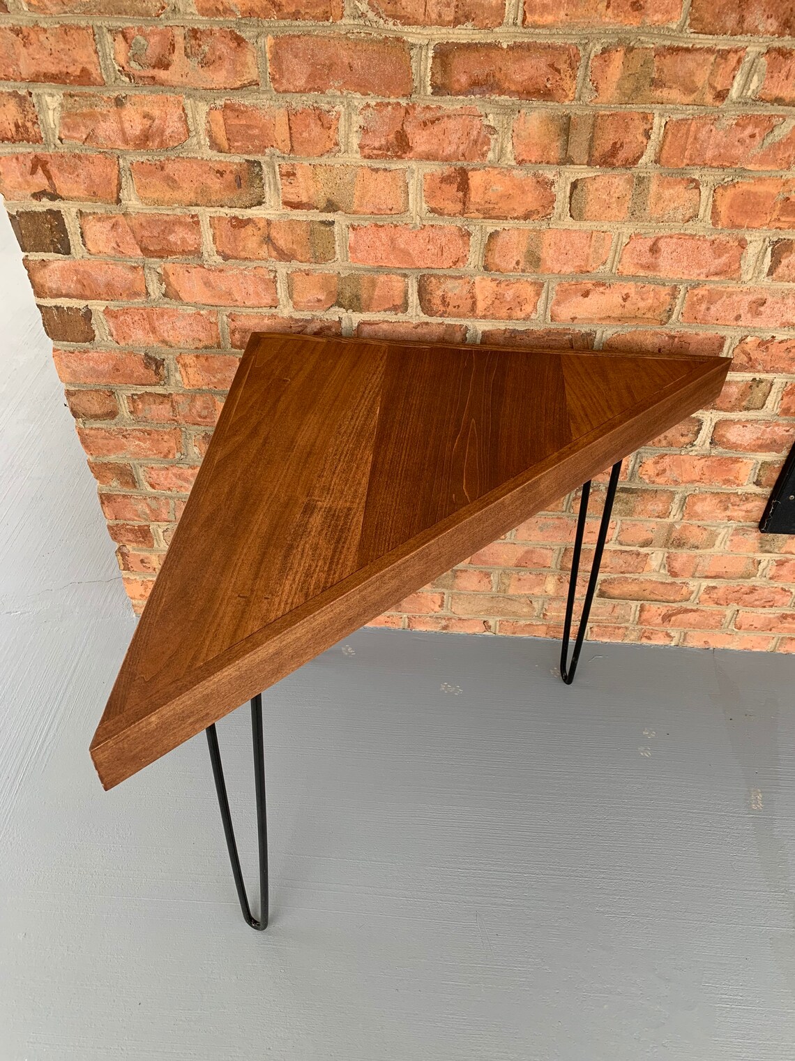 Tall Corner Triangle Table With Black Hairpin Legs Poplar Wood - Etsy