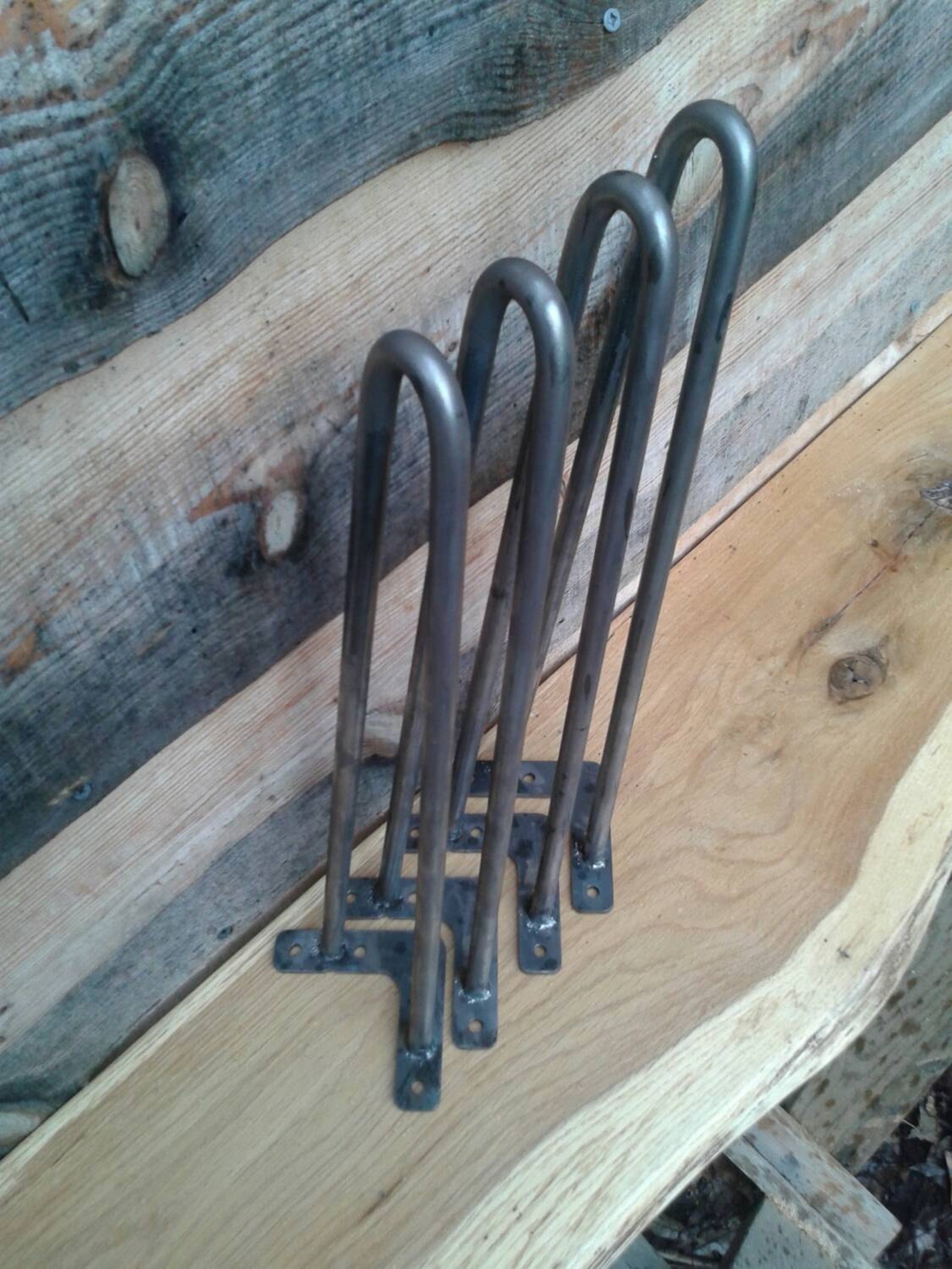 Thick Heavy Duty Raw Steel 16 Inch Hairpin Legs - Beeswax Coating ...