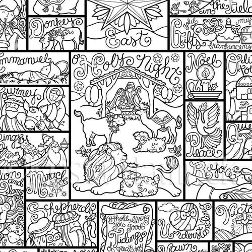 Story of the Nativity Coloring Page in Three Sizes: 8.5X11 - Etsy