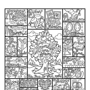 Family Alphabet Coloring Page in Two Sizes: 8.5X11 5X7 for | Etsy