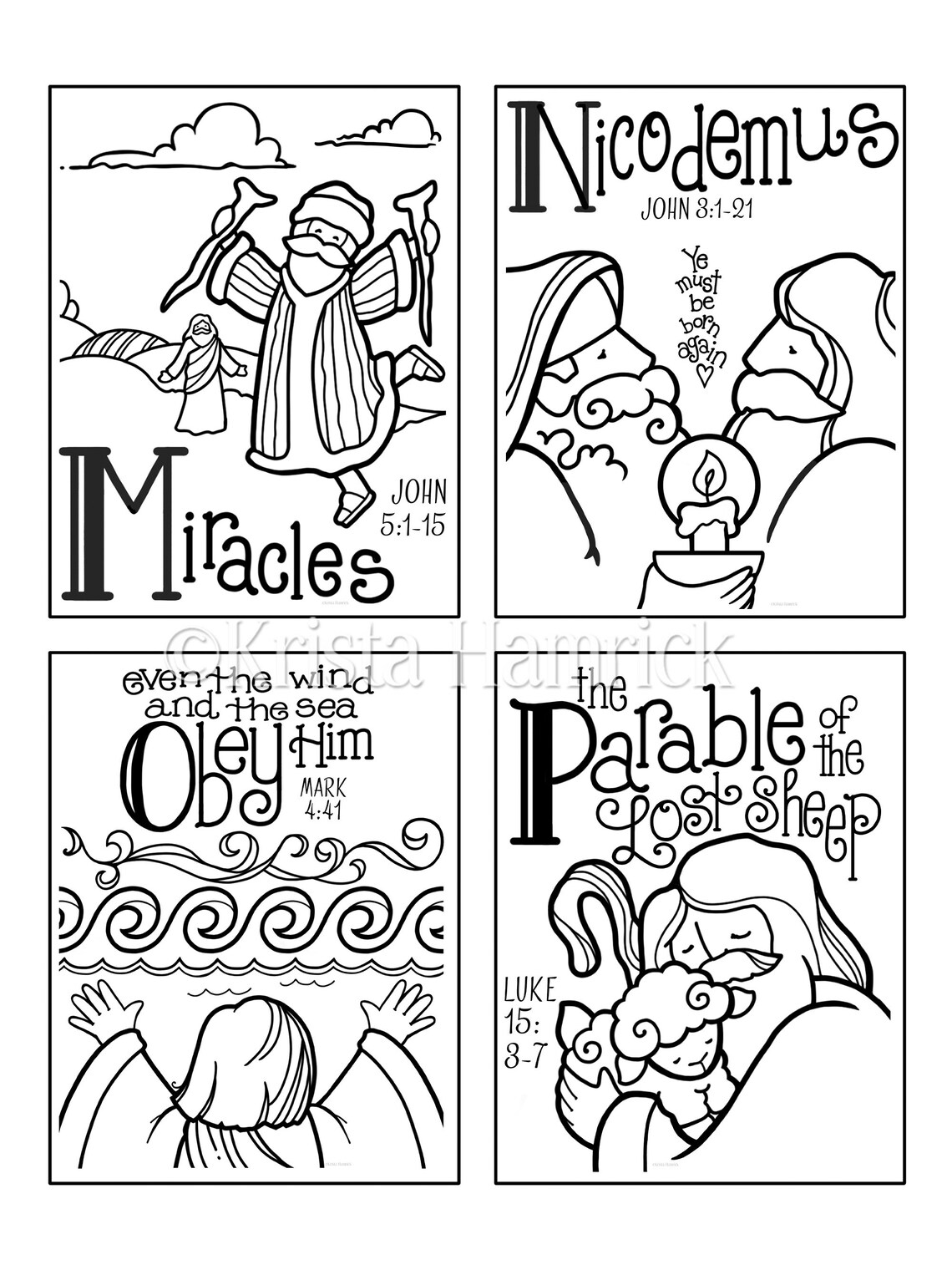 New Testament Coloring Pages Bundle A-Z New Testament - Etsy