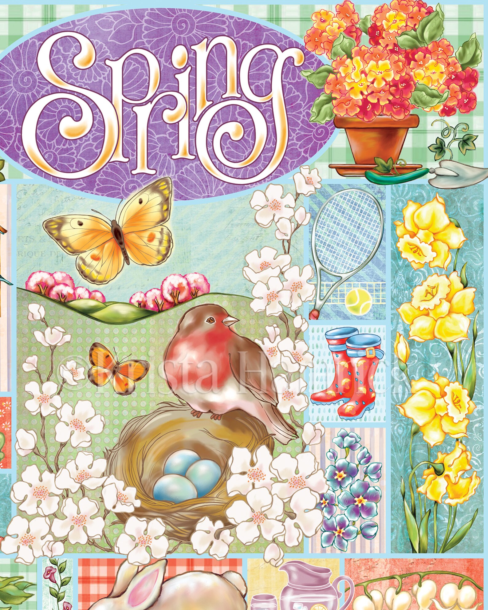 ART PRINT Four Seasons Spring Original Art Print 8X10, 11X14 - Etsy