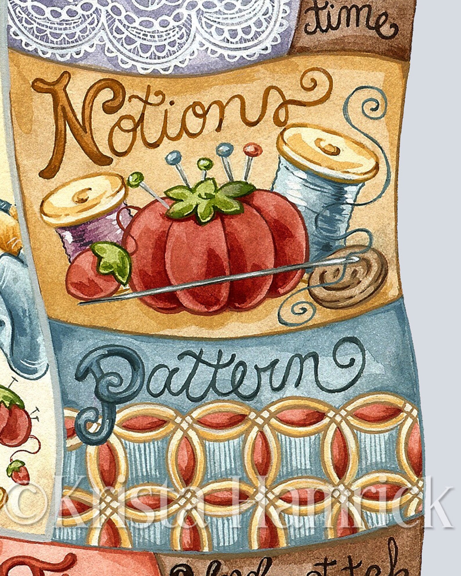 ART PRINT Sewing Alphabet Original Art Print 8X10 11X14 - Etsy