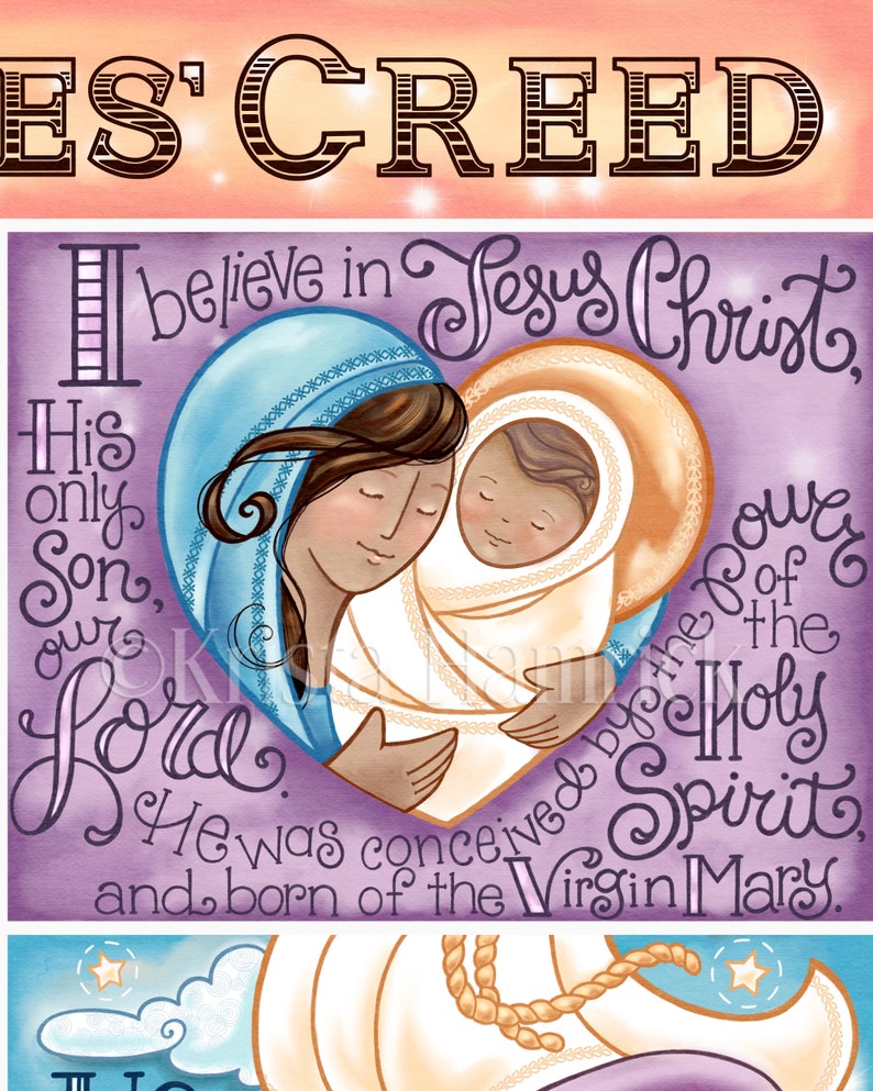 FABRIC PANEL Apostles' Creed Cotton Quilt Fabric Panel Overall Fabric ...