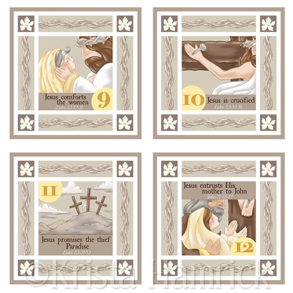 ART PRINT the Way of the Cross, Stations of the Cross--set of 14 ...