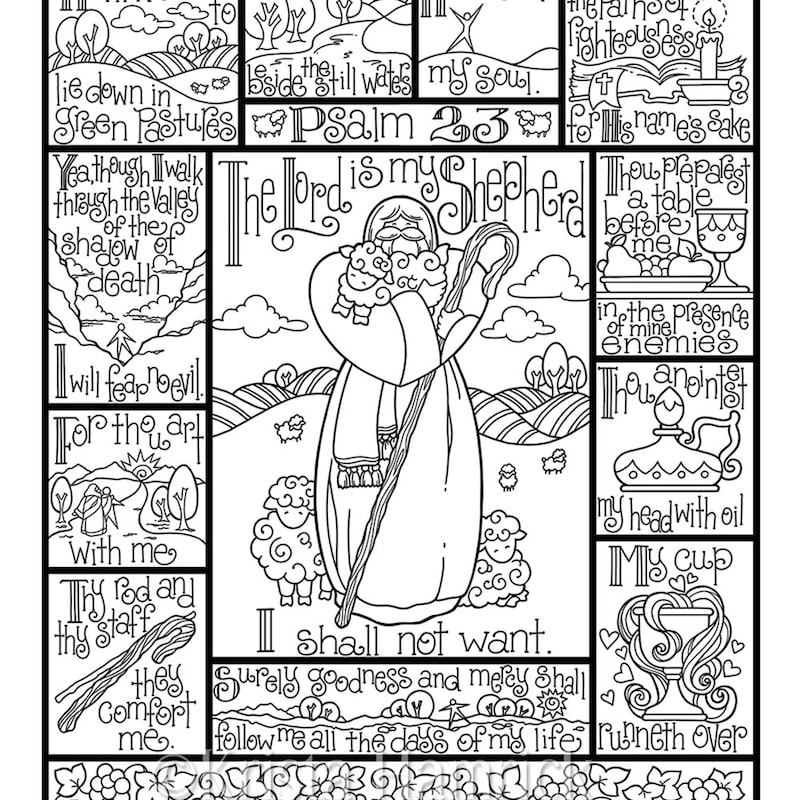 Psalm 23 Colouring Adults - Etsy