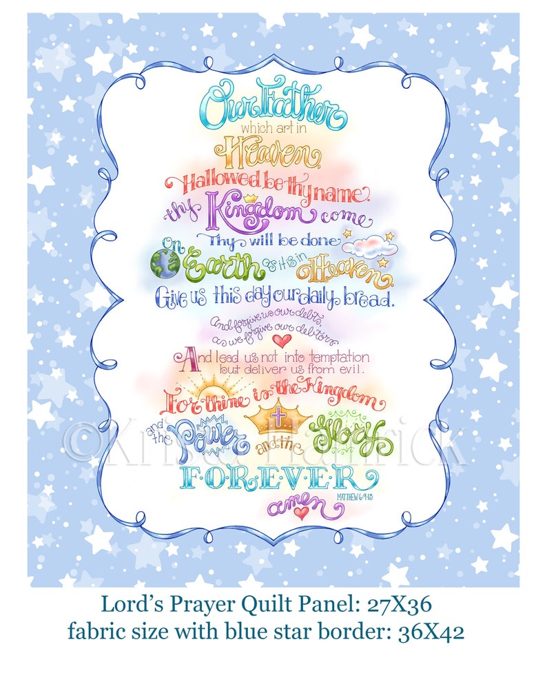 FABRIC PANEL the Lord's Prayer Cotton Quilt Fabric Panel - Etsy