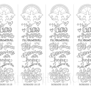Hope in the Holy Spirit Romans 15:13-- Coloring Page and Bookmarks - Etsy