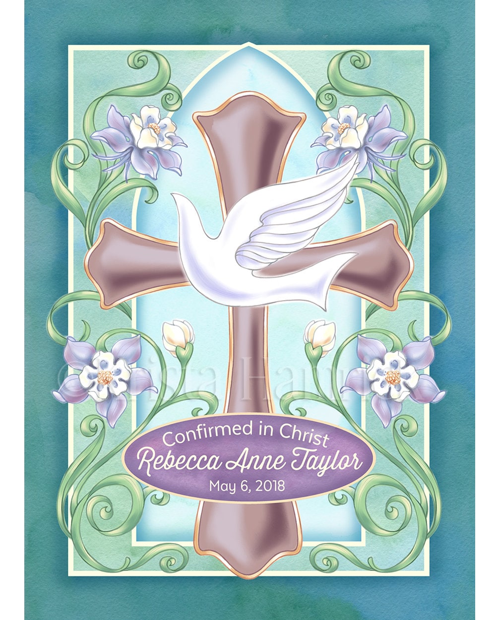 ART PRINT Confirmation Personalized original art print | Etsy