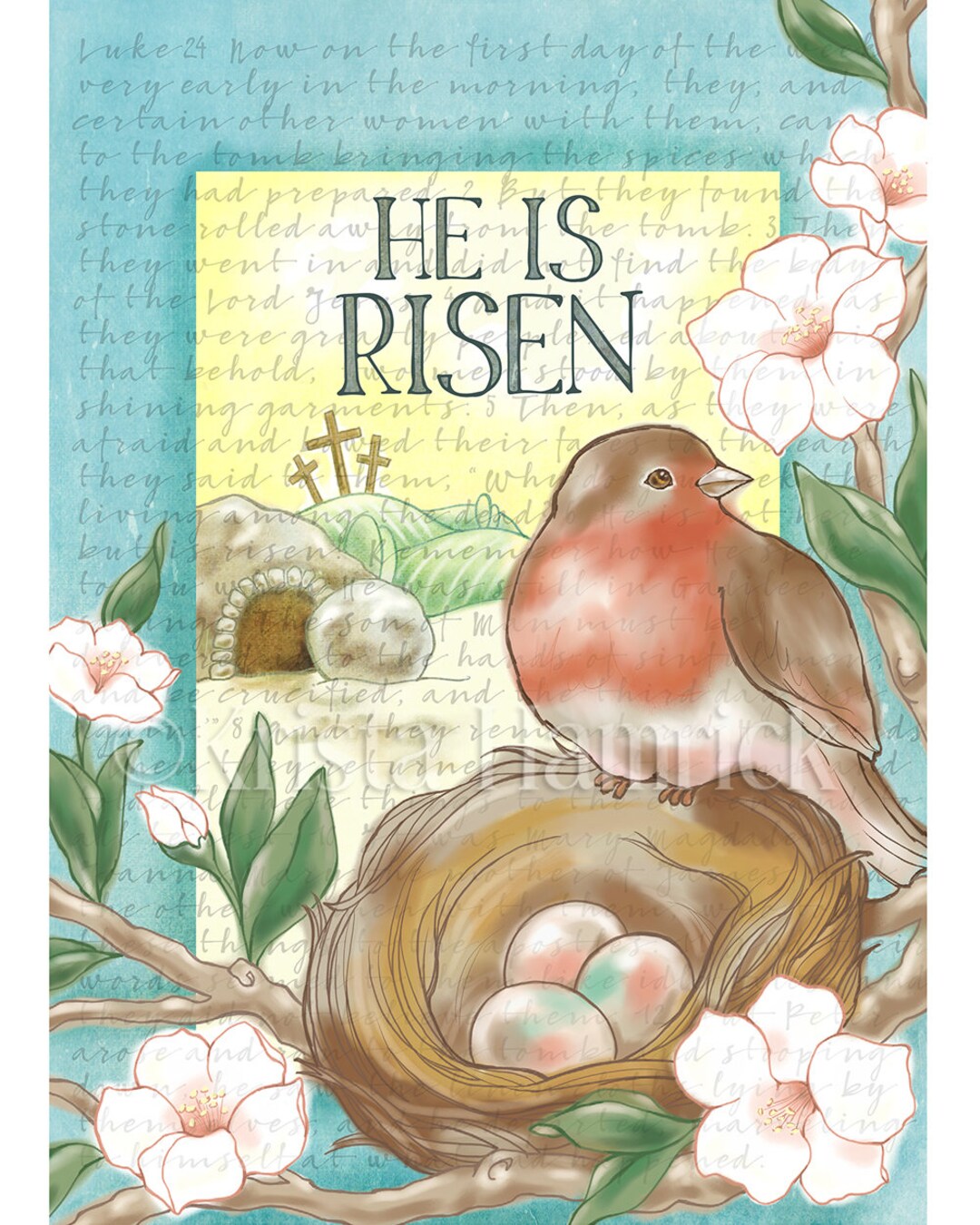ART PRINT Easter Robin Inspirational Art Original Art Print - Etsy