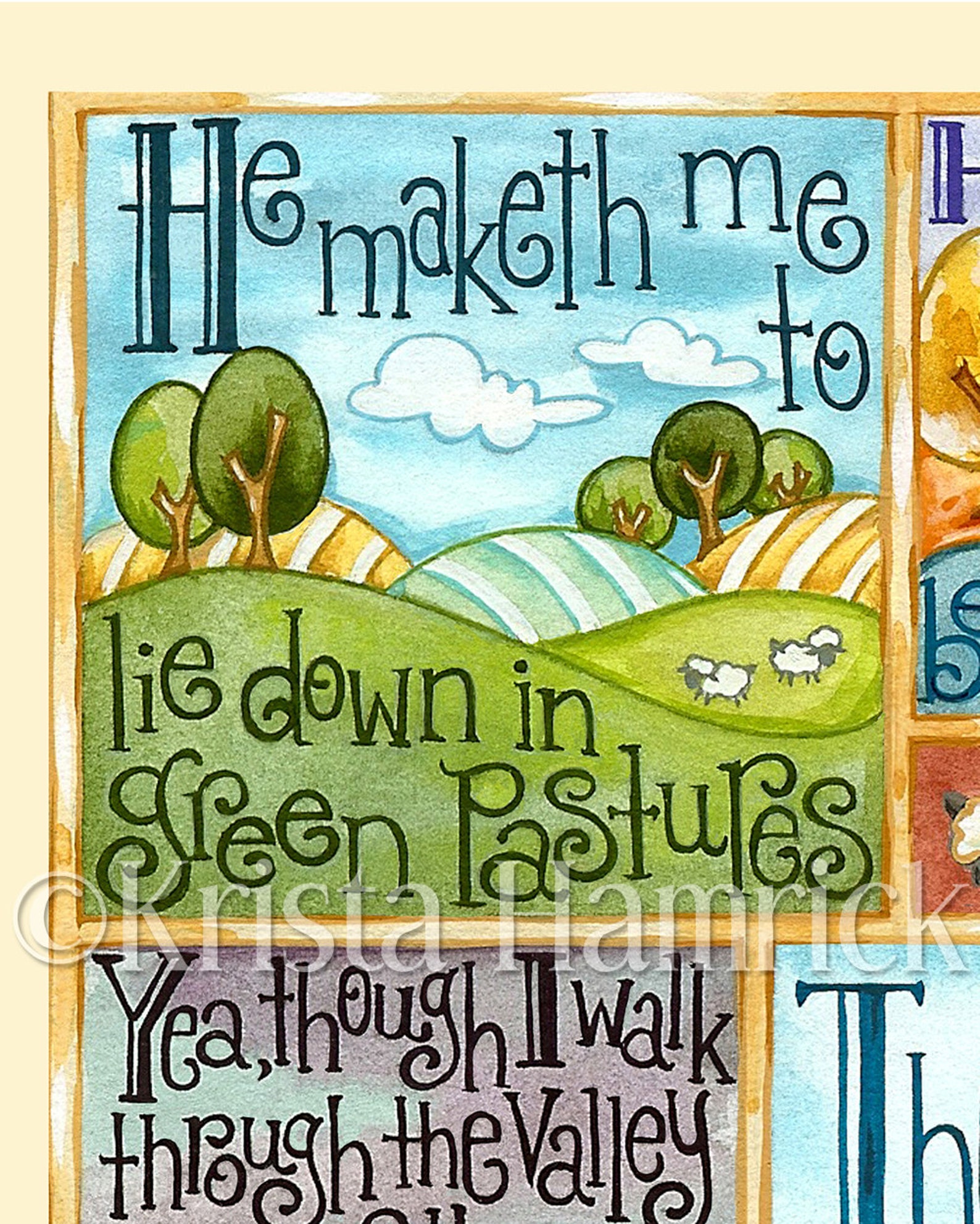 ART PRINT Psalm 23 Original Art Print 8X10 11X14 - Etsy