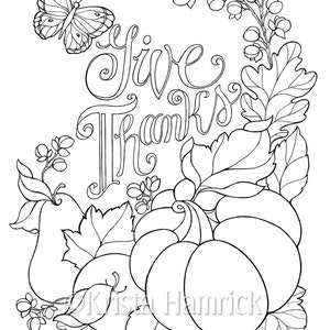 Grateful Heart Series of Four Coloring Pages in Two Sizes: 8.5X11 and ...